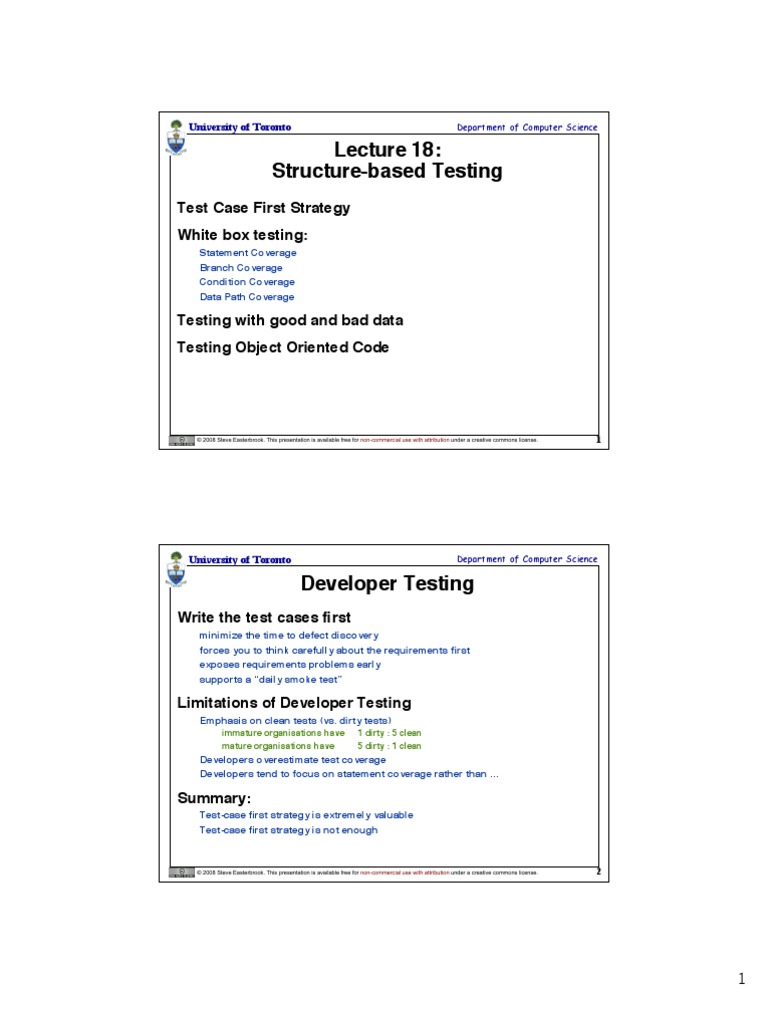 Structure-Based Testing: Test Case First Strategy White Box Testing ...