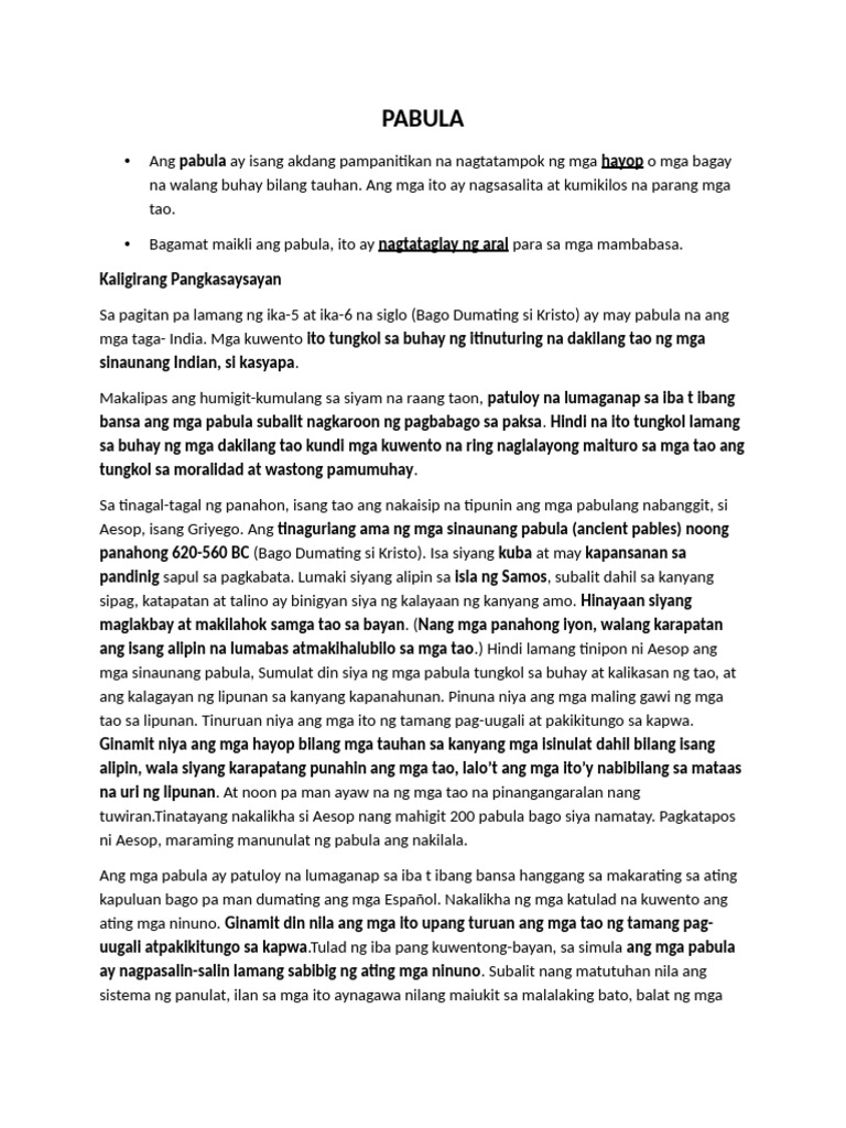 PABULA | PDF