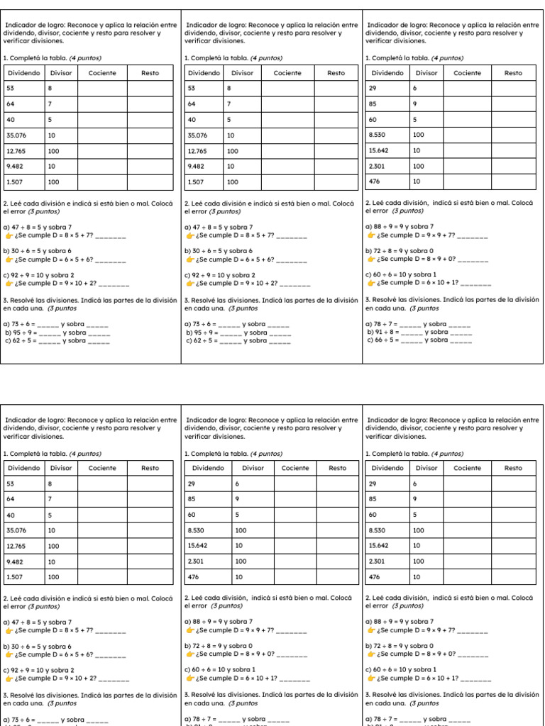 Eval 6 Mat | PDF | División (Matemáticas) | Matemática Elemental