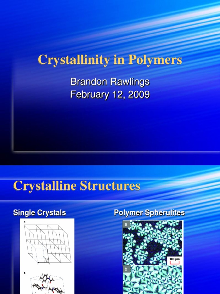 Crystallinity in Polymers | PDF | Polymers | Crystal