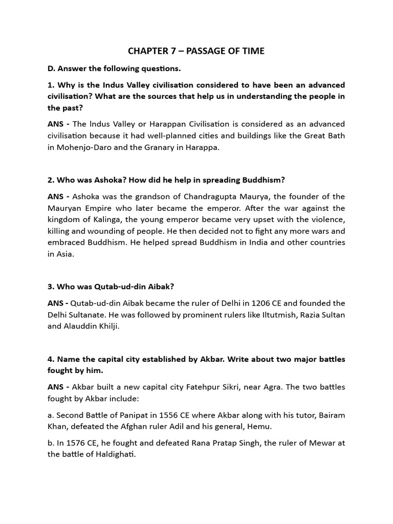 Grade 4 Chapter 7 Passage of Time | PDF