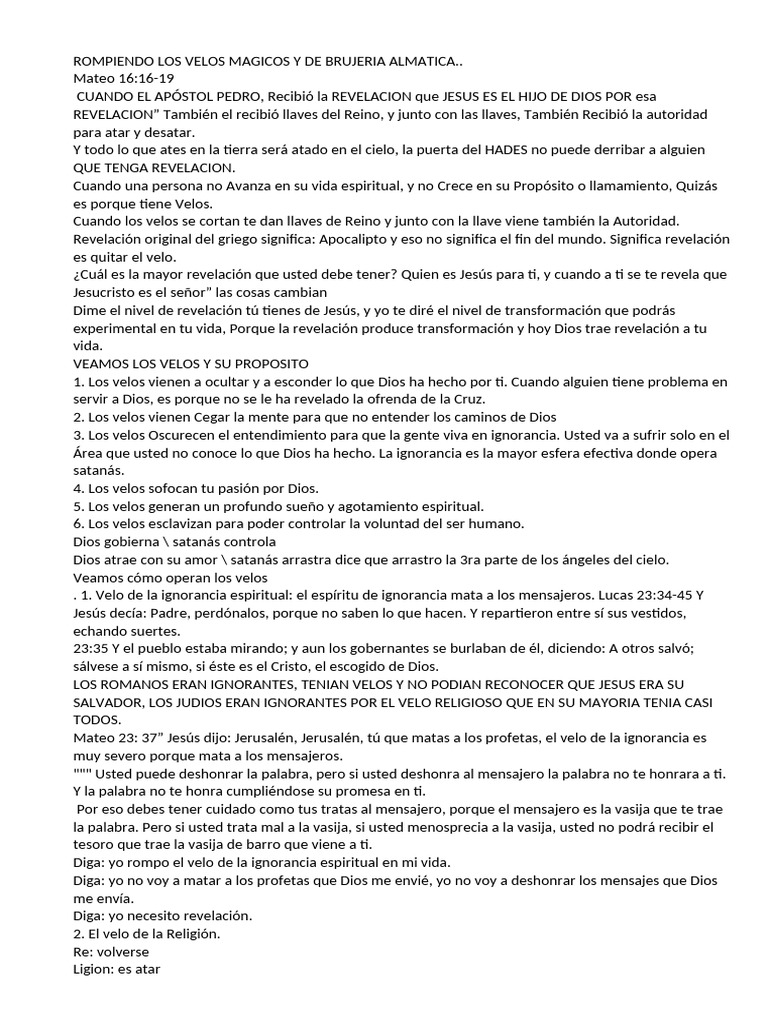 Rompiendo Los Velos Magicos y de Brujeria Almatica | PDF | Jesús | Dios