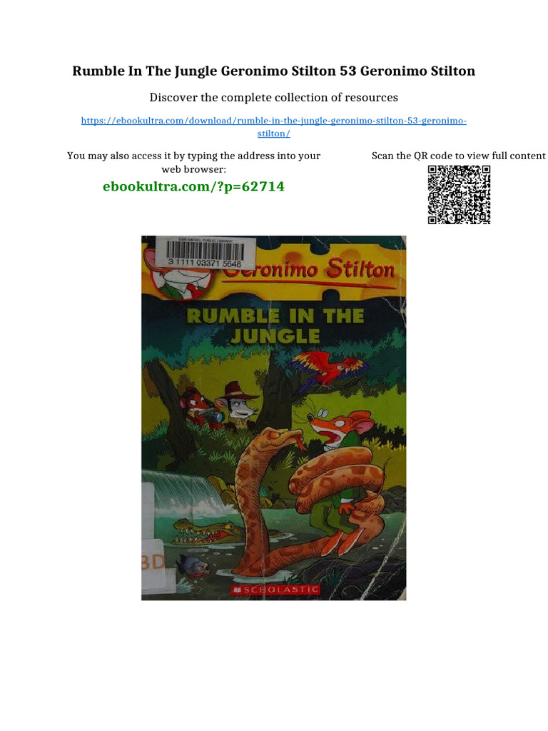 Rumble in The Jungle Geronimo Stilton 53 Geronimo Stilton Online ...