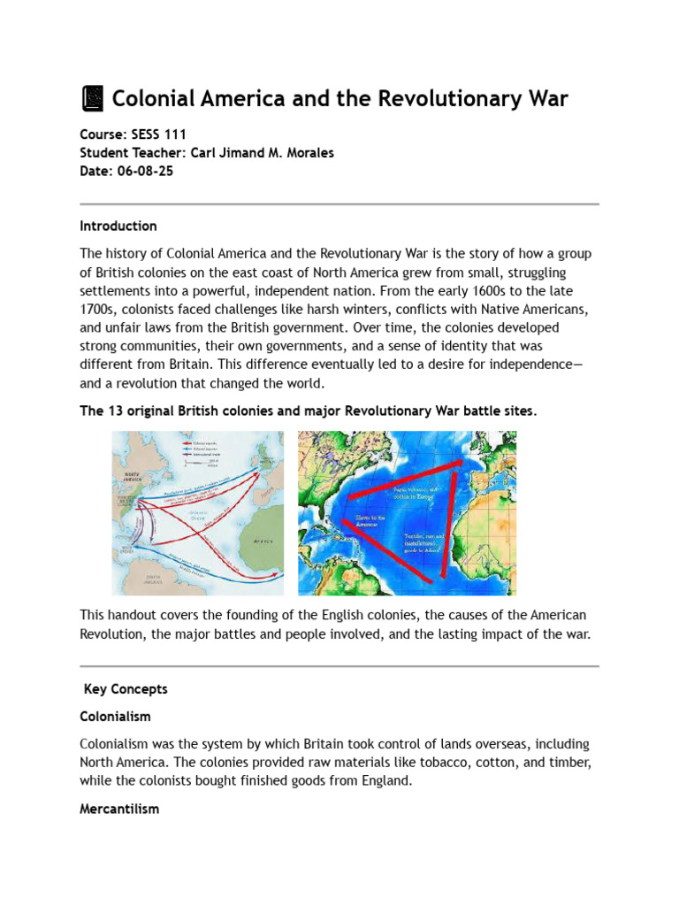 Colonial America and Revolutionary War 2 | PDF | Thirteen Colonies ...