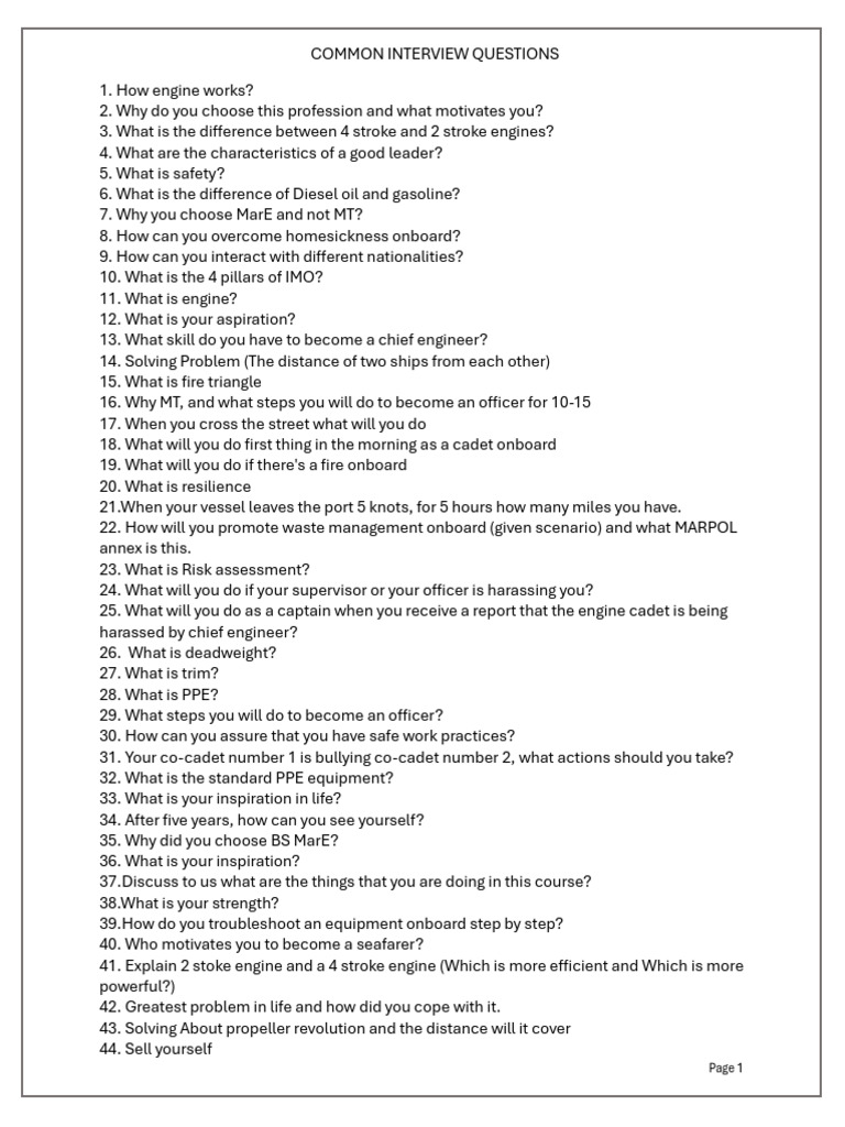 Common Interview Questions | PDF