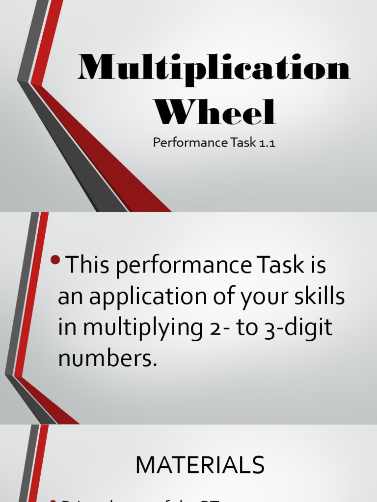 Multiplication Performance Task | PDF