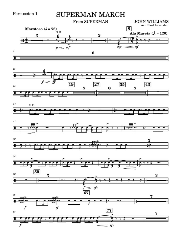 Superman March-Percussion 1 | PDF