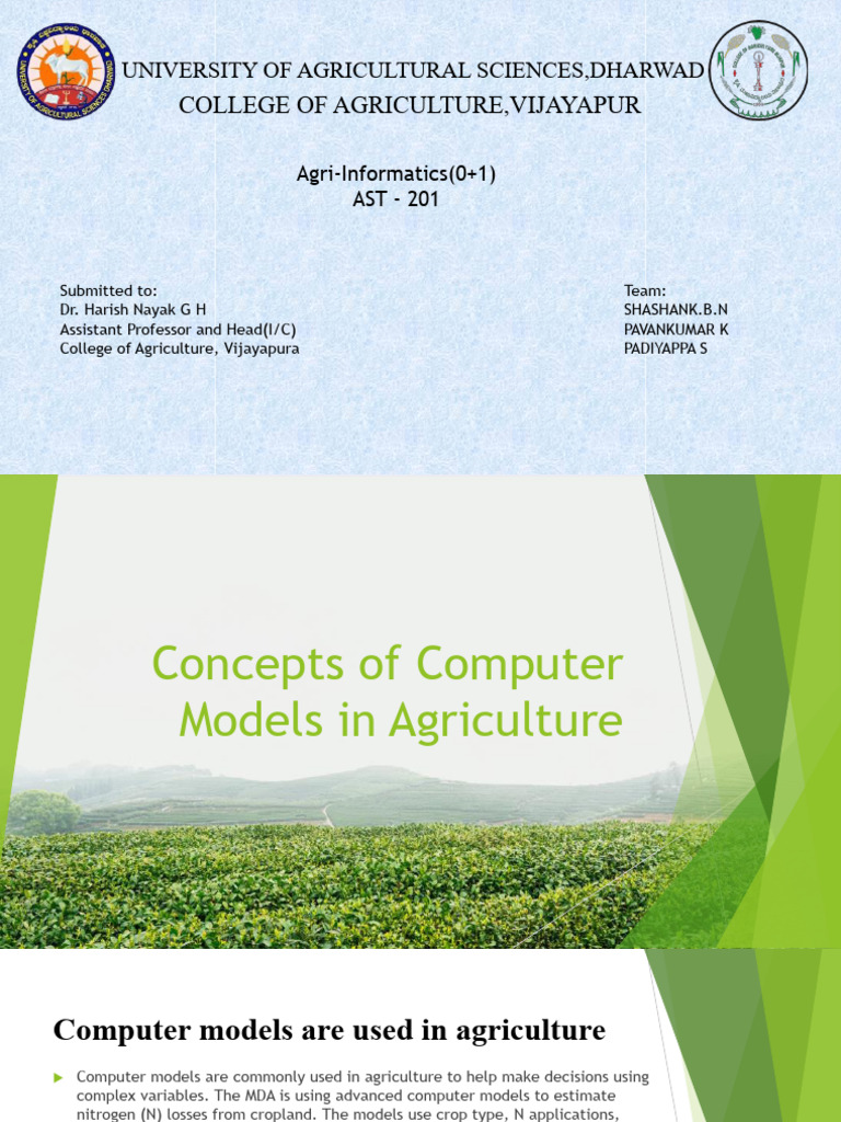 Concepts of Computer Models in Agriculture-1 | PDF | Agriculture | Weather