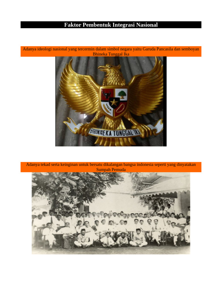 Faktor Pembentuk Integrasi Nasional RETNO.a X IPA 4 | PDF