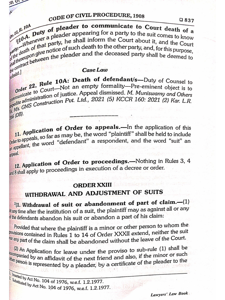 Withdraw and Adjournment of Suit | PDF