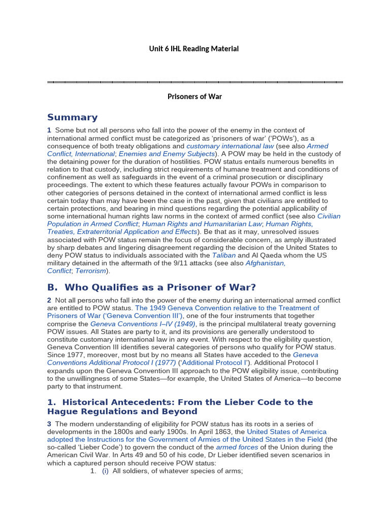 Unit 6 IHL Reading Material | PDF