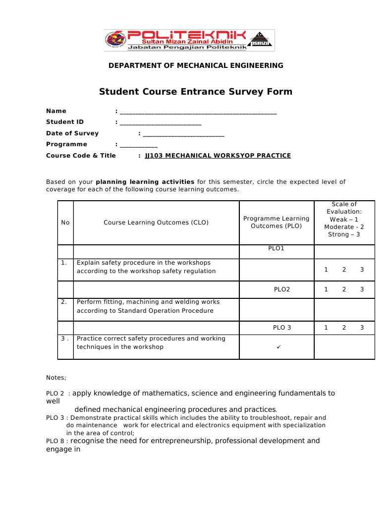 Mechanical Eng. Student Surveys | PDF | Safety | Engineering