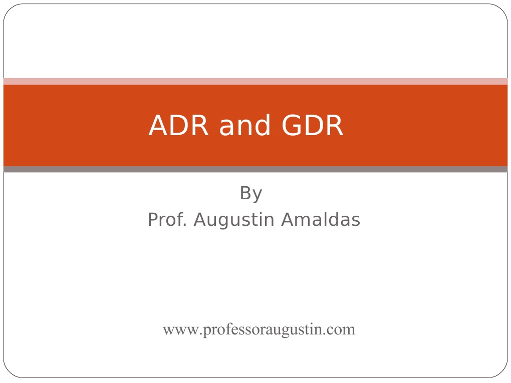 Adr and GDR: by Prof. Augustin Amaldas | PDF | American Depositary ...