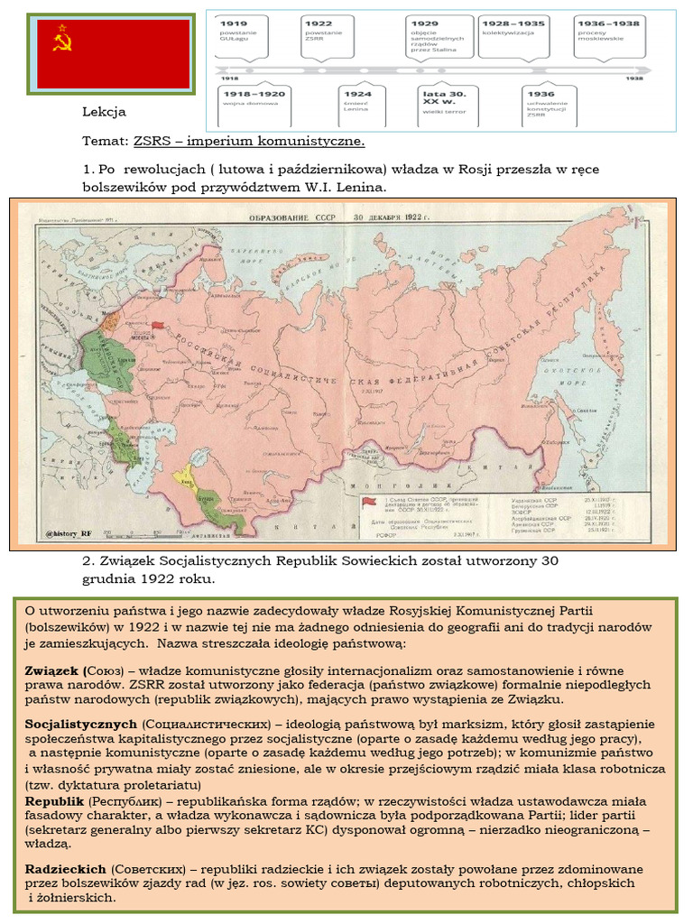 ZSRS - Imperium Komunistyczne. Klasa 7 | PDF
