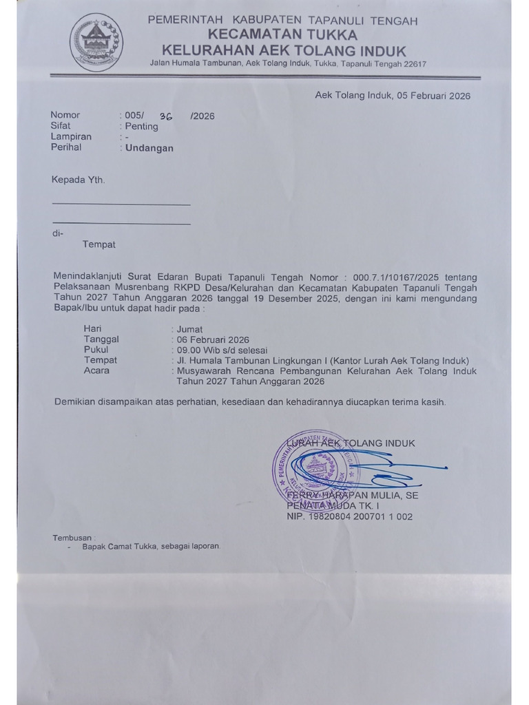 Undangan Musrenbang | PDF