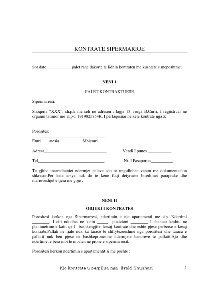 Kontrate Sipermarrje | PDF Kontrate Sipermarrje | PDF