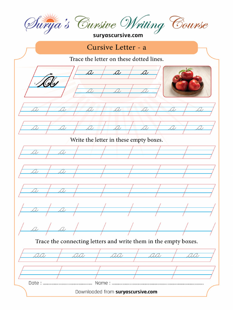 Cursive Small Letter A Merged | PDF