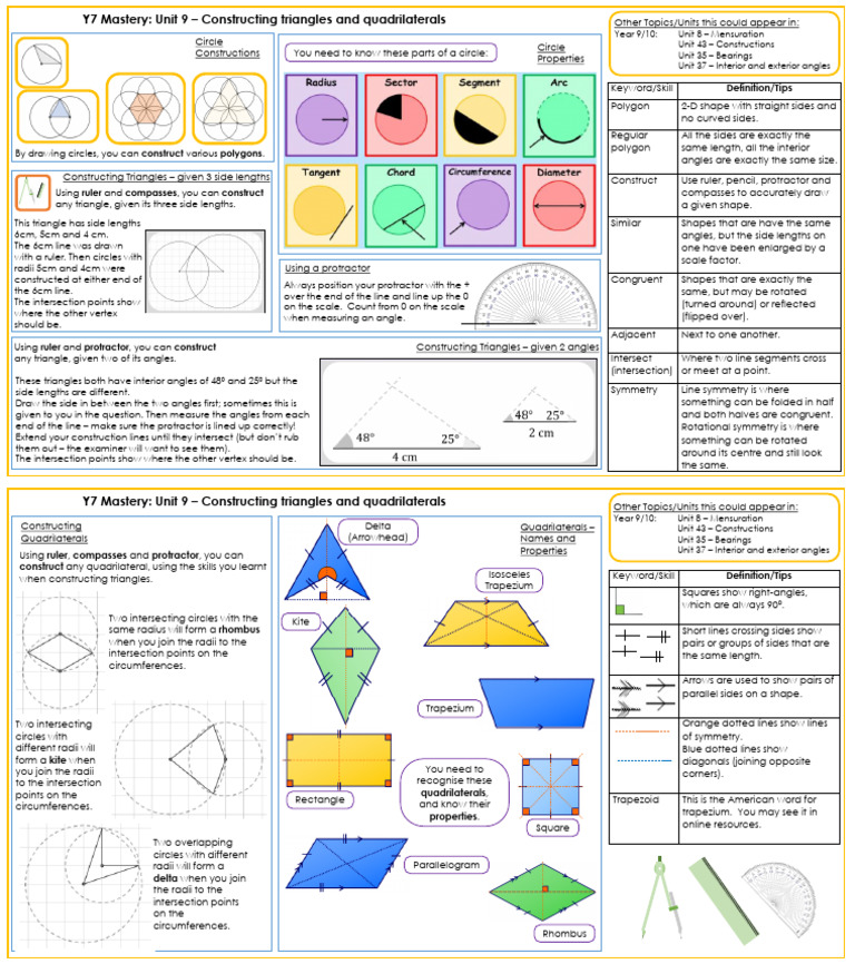 TERM 3 and 4 U09 Constructing Triangles and Quadrilaterals 7 | PDF ...