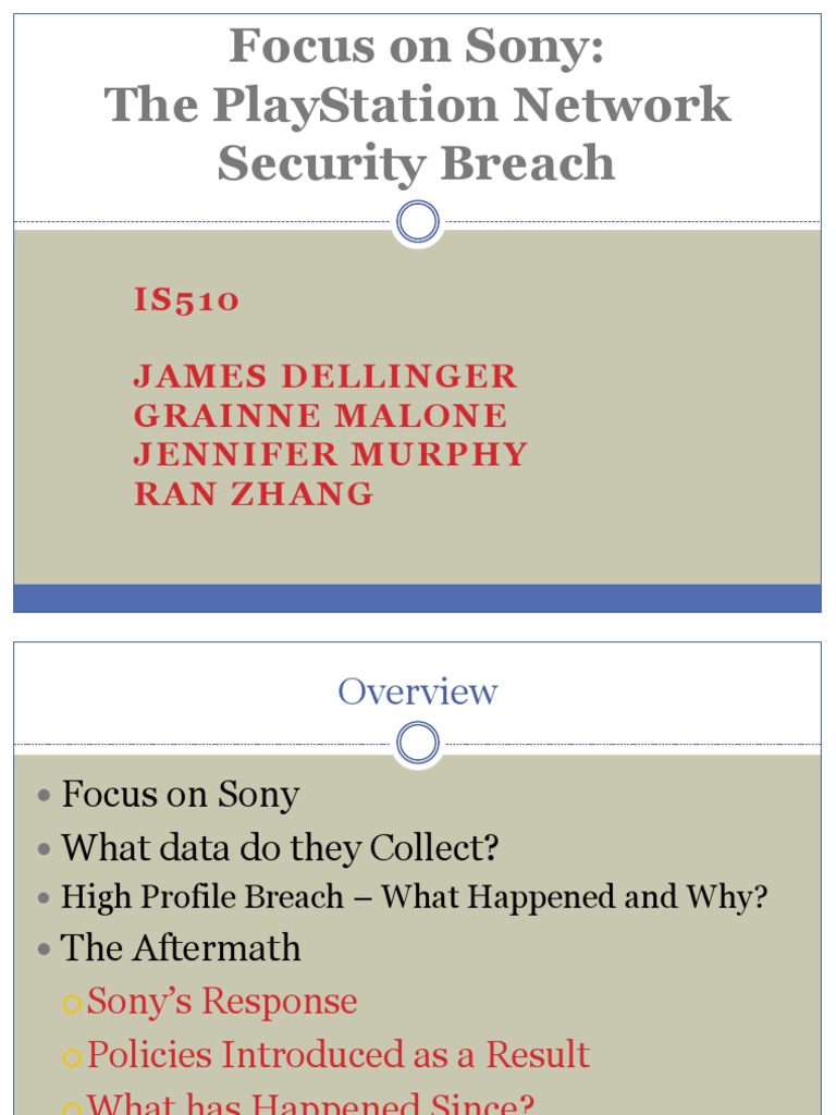 Risk Presentation Sony 2012 PSN Data Breach | PDF | Vulnerability ...