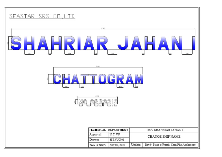 Ship Name Shahriar Jahan I (Stencil) | PDF