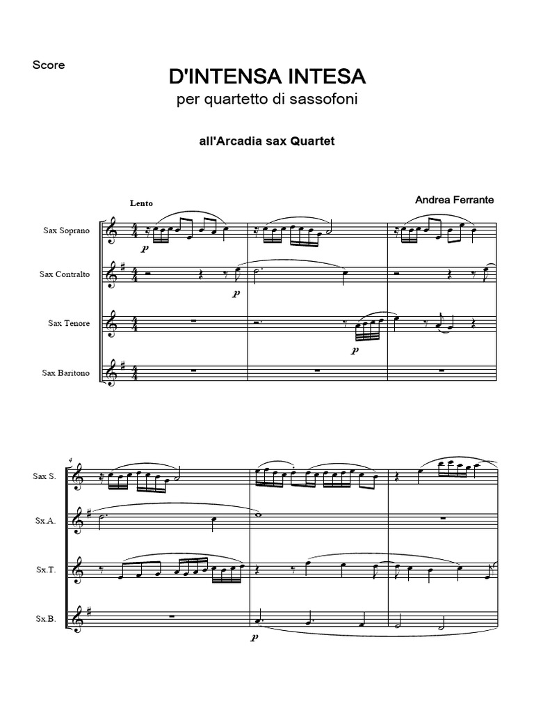 D'Intensa Intesa - Andrea Ferrante (Só Partitura) | PDF