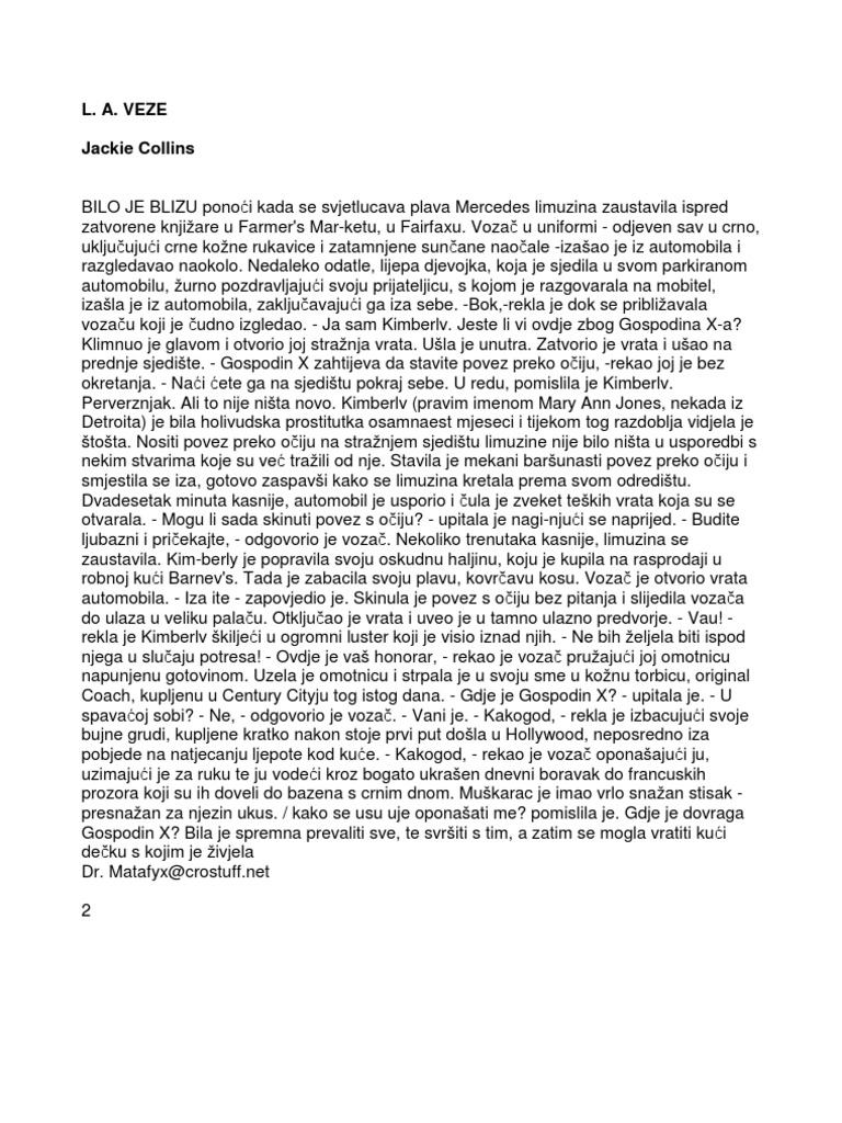 Jackie Collins L A Veze | PDF