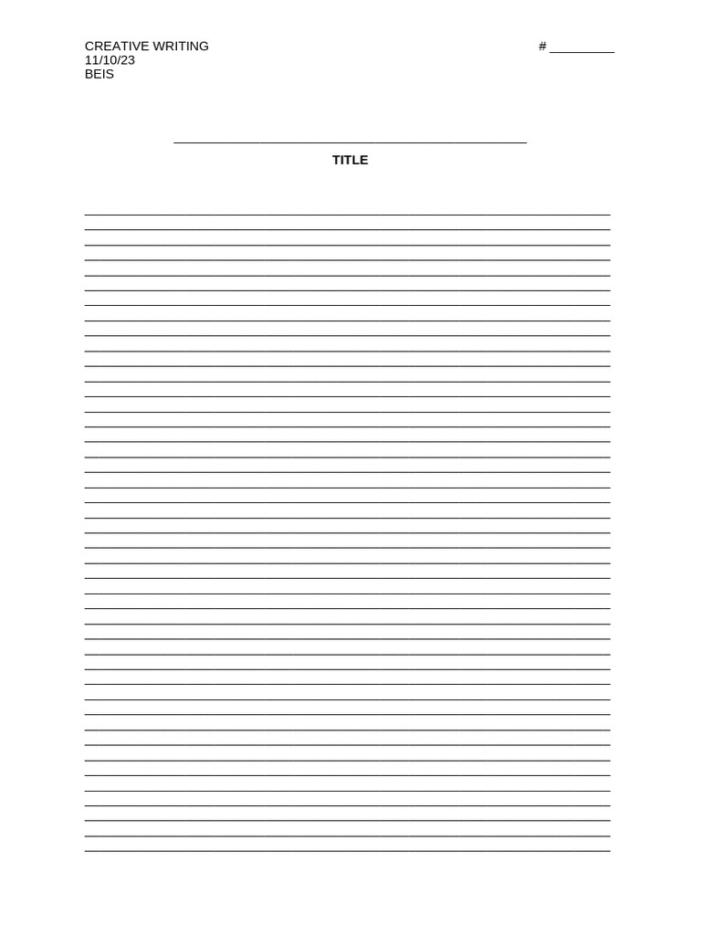 Official Paper - Creative Writing | PDF