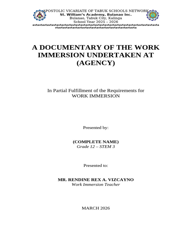 Work Immersion Portfolio Template 2 | PDF | Learning | Curriculum