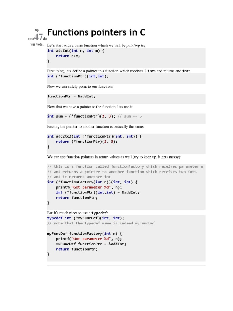 Understanding Function Pointers in C | PDF | Method (Computer ...