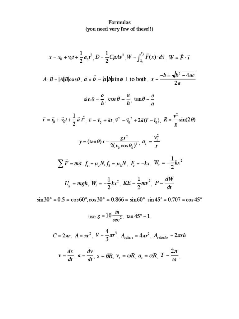Formulas Final | PDF