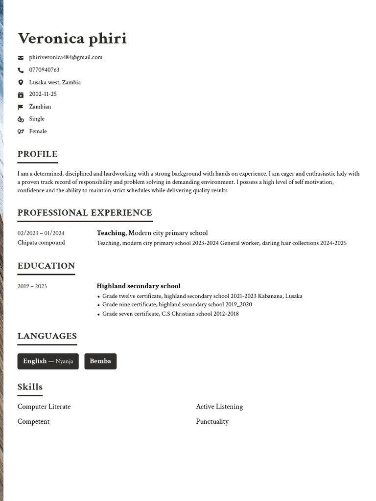 Veronica's CV | PDF