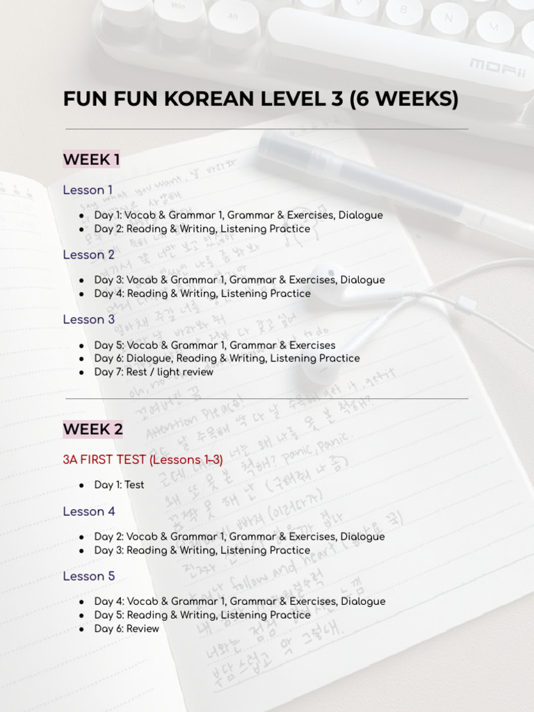 Fun Fun Korean Level 3 (6 Weeks) | PDF
