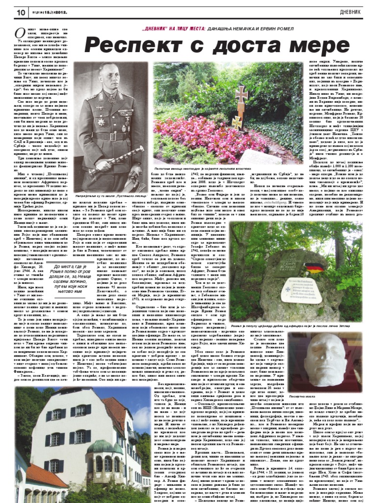 Današnja Nemačka I Ervin Romel: Respekt S Dosta Mere | PDF