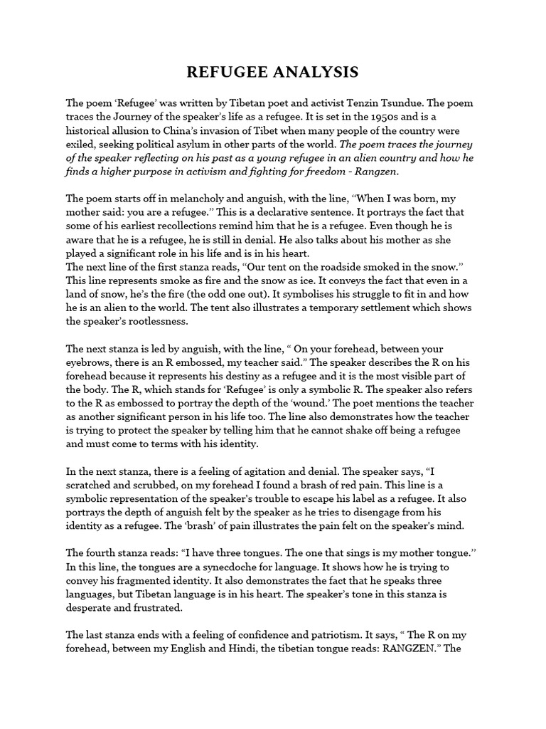Refugee Analysis - Sample | PDF