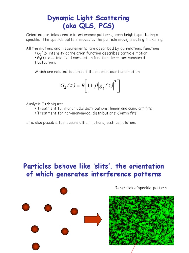 Dynamic Light Scattering Pdf Scattering Laser