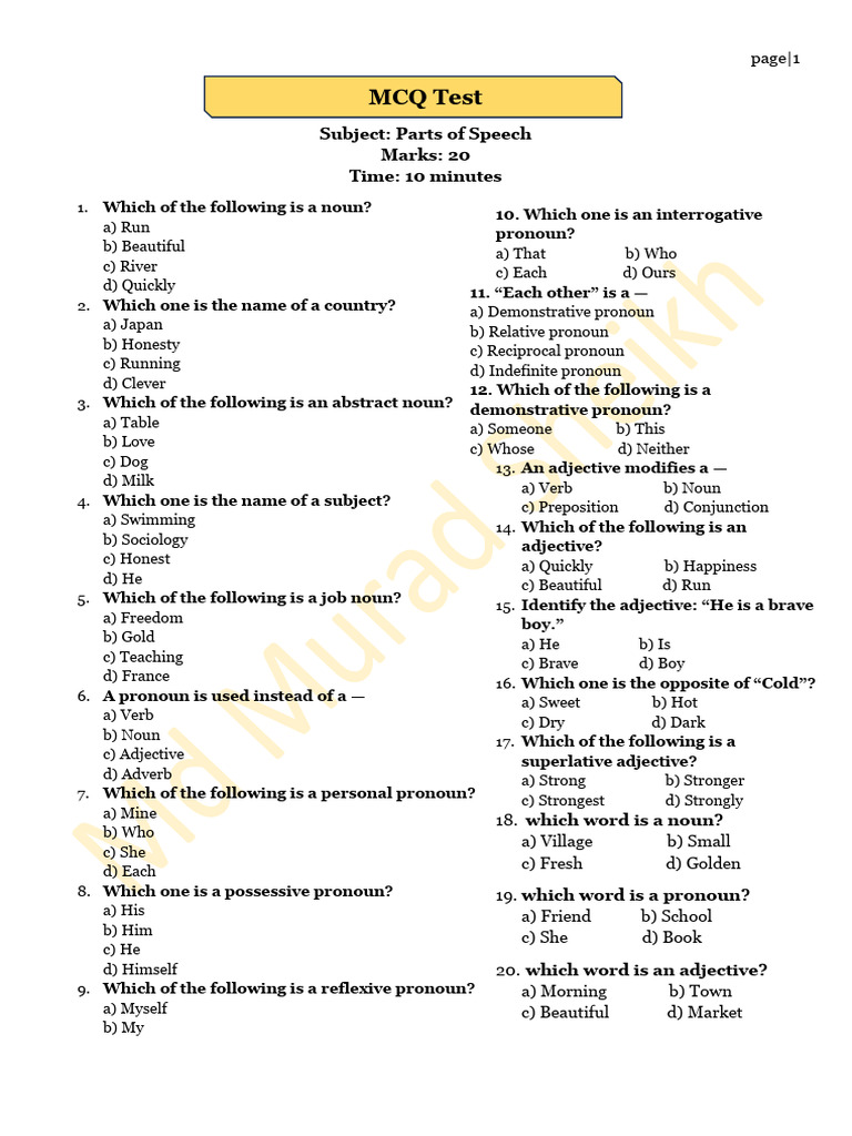 Lecture 2 Parts of Speech Verb Adverb Preposition Conjunction ...