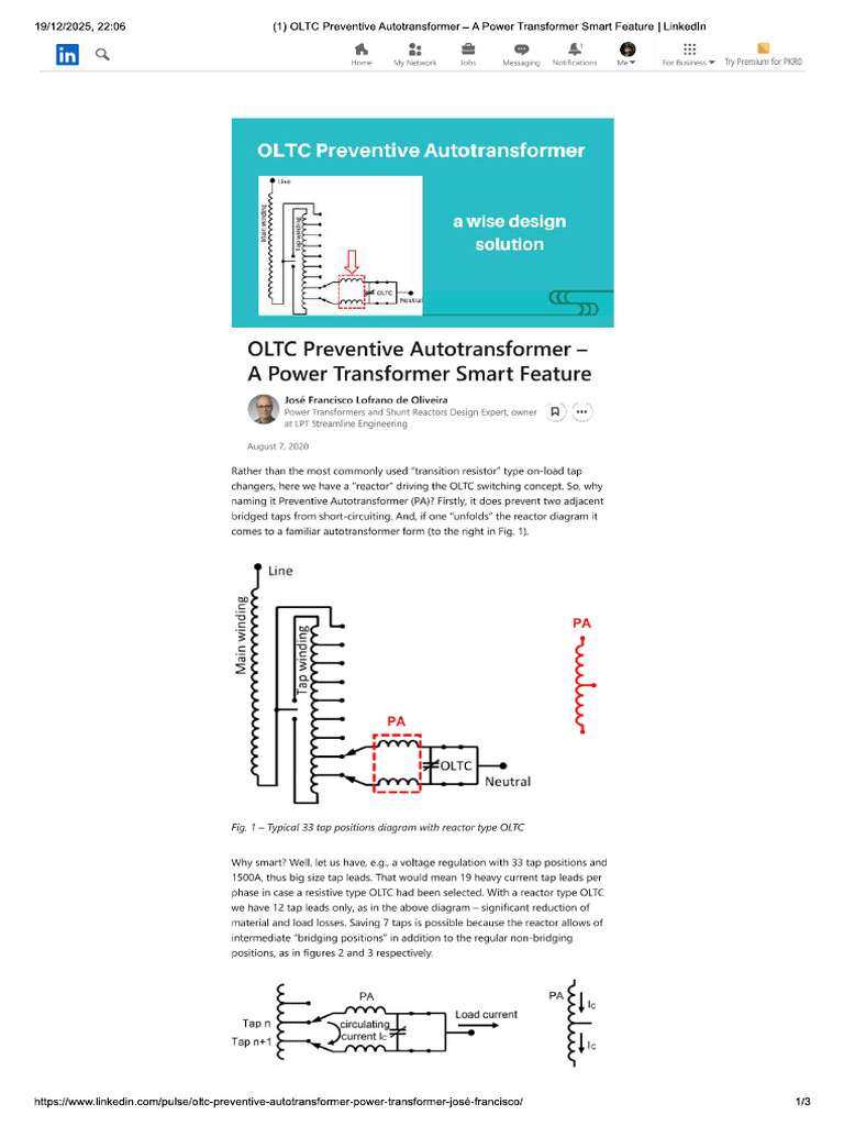 OLTC Preventive Autotransformer - Linkedin | PDF