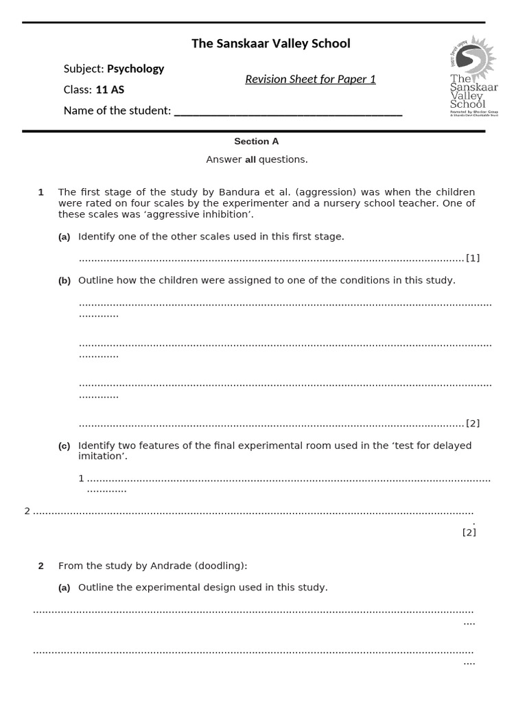 Revision Sheet | PDF | Sleep | Cognitive Psychology