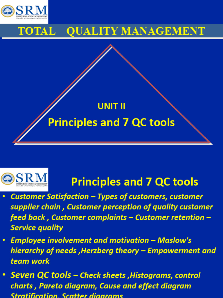 UNIT II Principles and 7 QC Tools | PDF | Business
