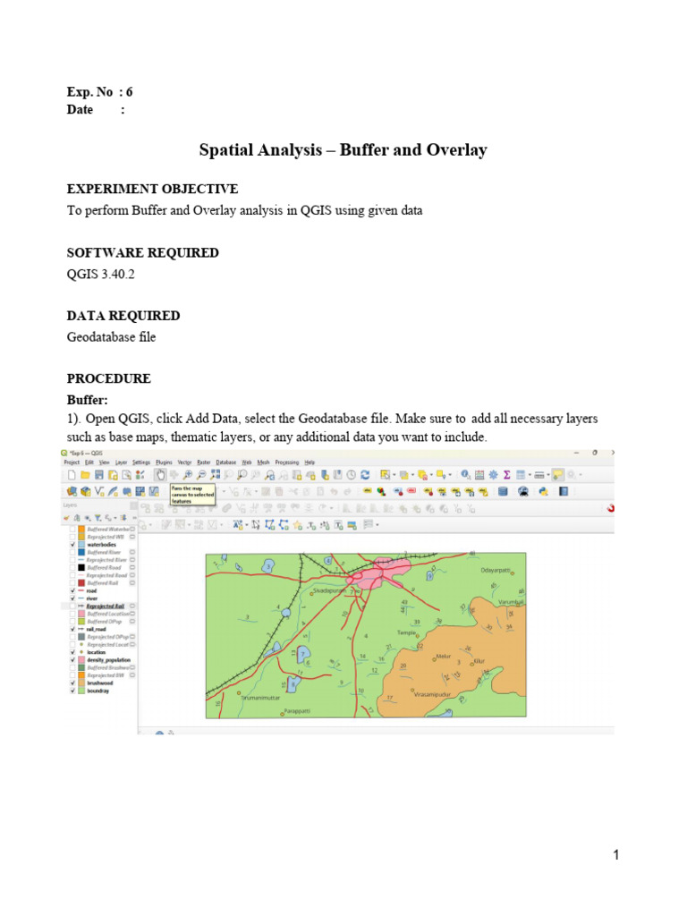 Exp.6 - Buffer and Overlay | PDF | Geographic Information System ...