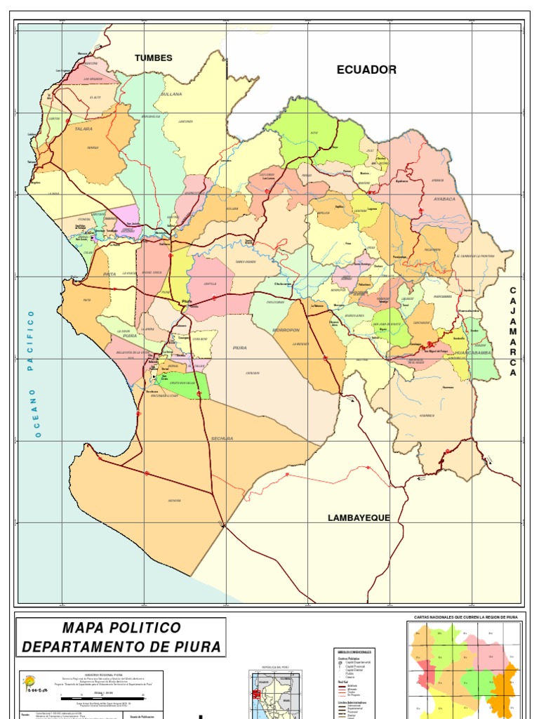 49.mapa Politico Del Departamento de Piura PDF | Geomática | Cartografía