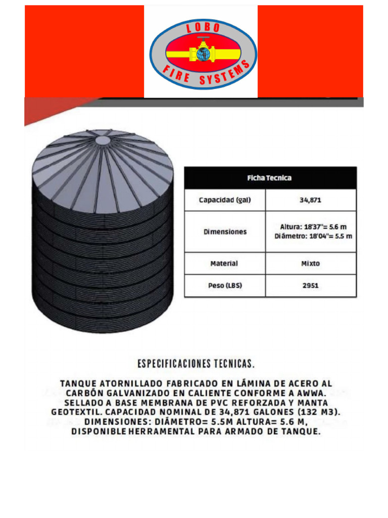 Ficha Tecnica Tanque Fantum Sci 34,871 Gal | PDF