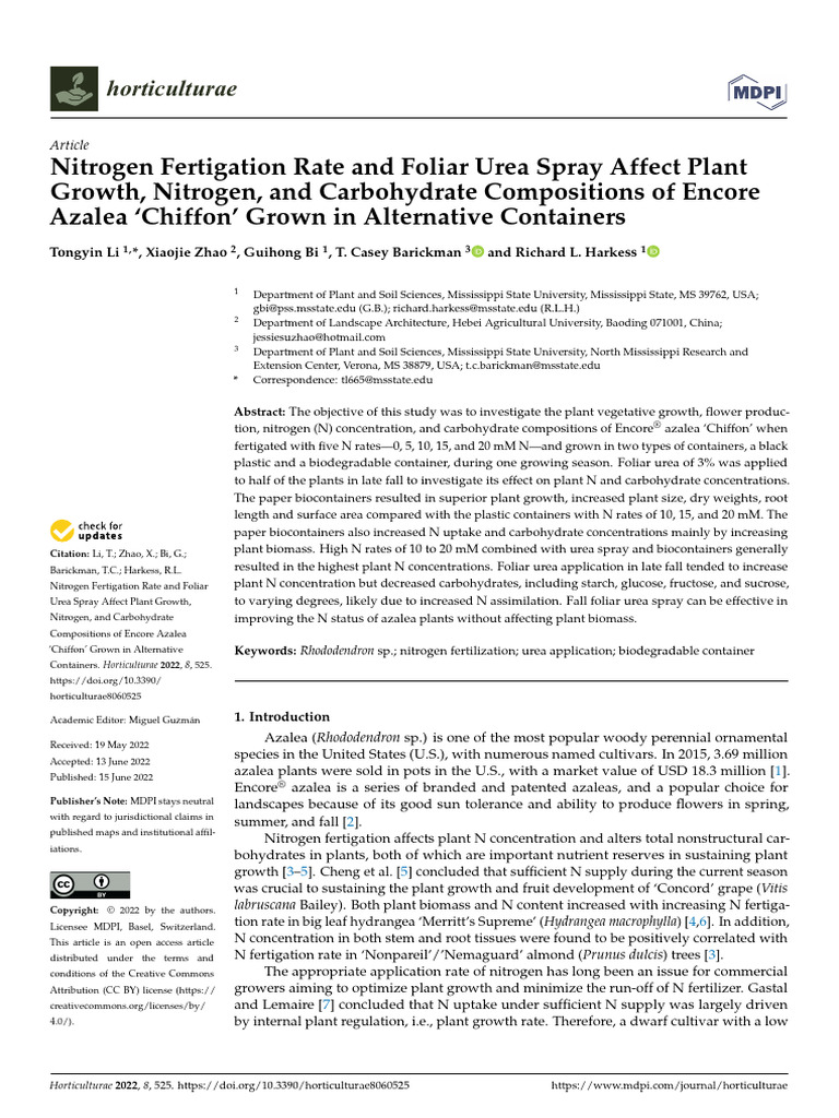 Horticulturae 08 00525 v2 | PDF