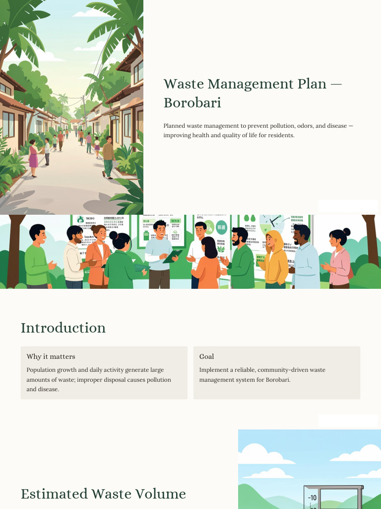 Waste Management Plan Borobari (1.1) | PDF | Waste Management | Recycling