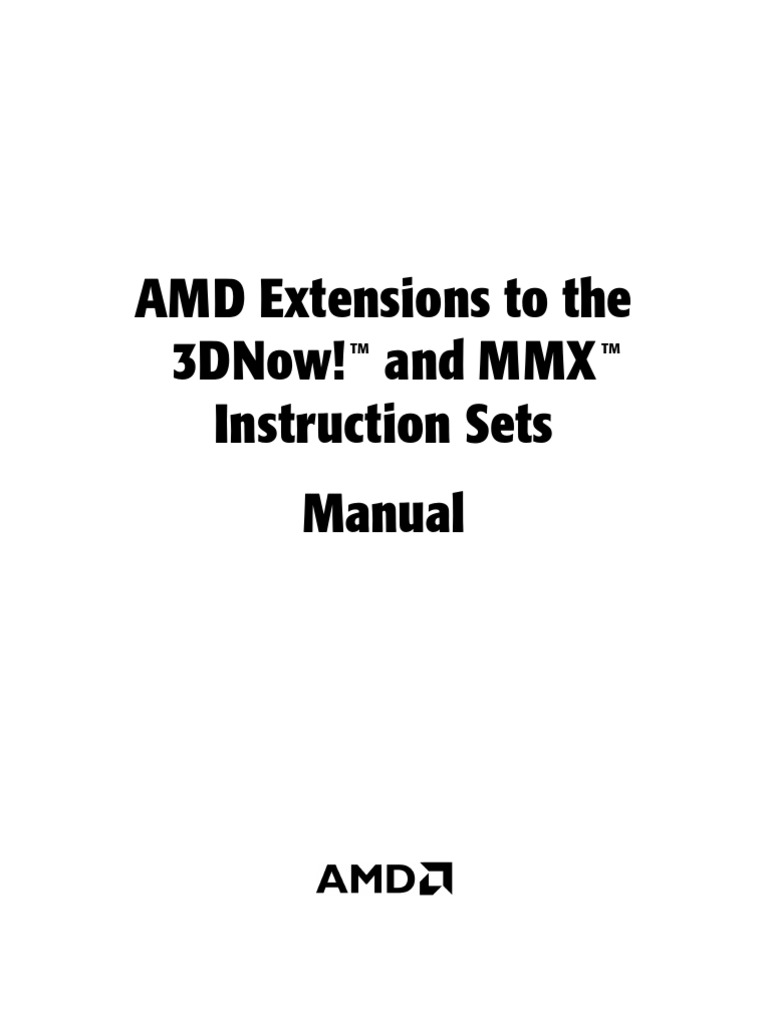 Amd Extensions To The 3dnow! and MMX Instruction Sets Manual | PDF ...