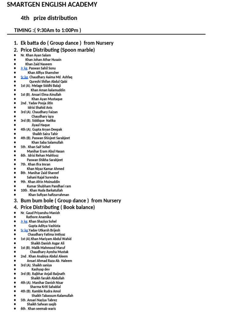 Prize Distribution | PDF