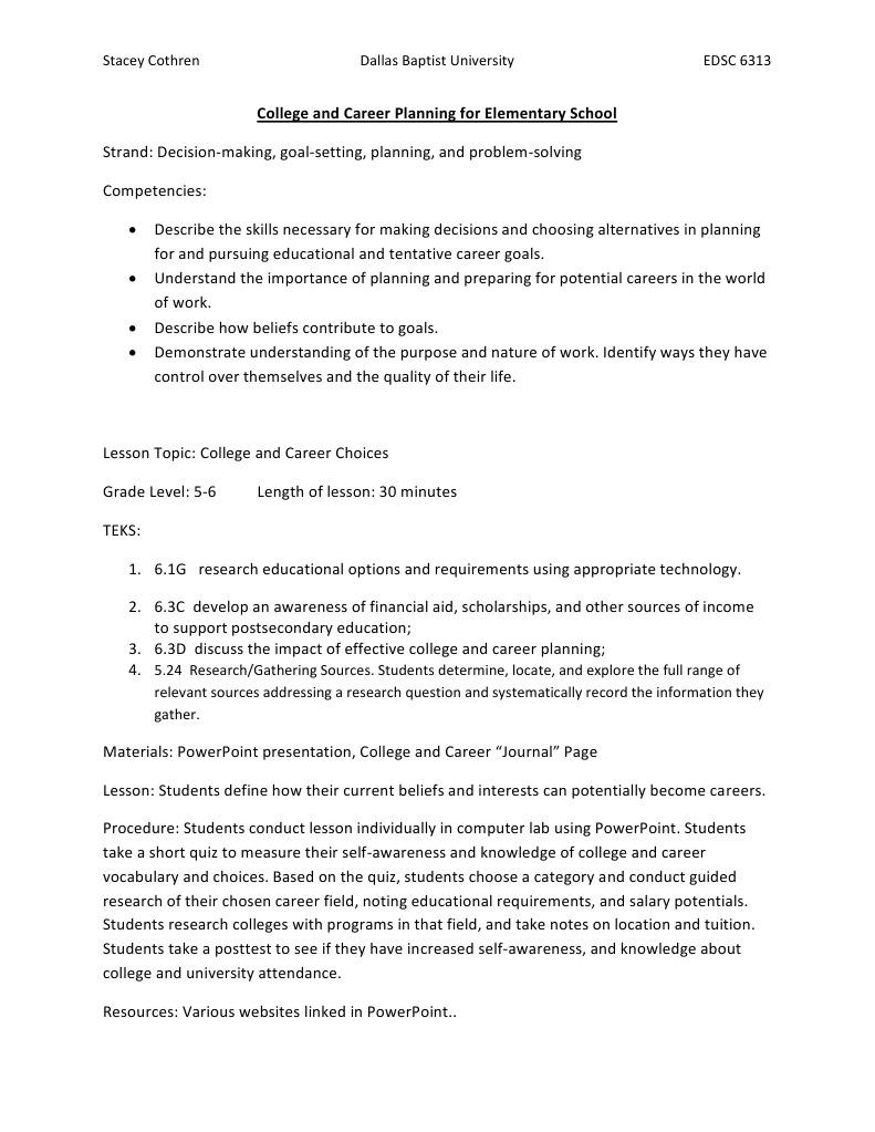 College and Career Planning for Grades 5-6 | PDF