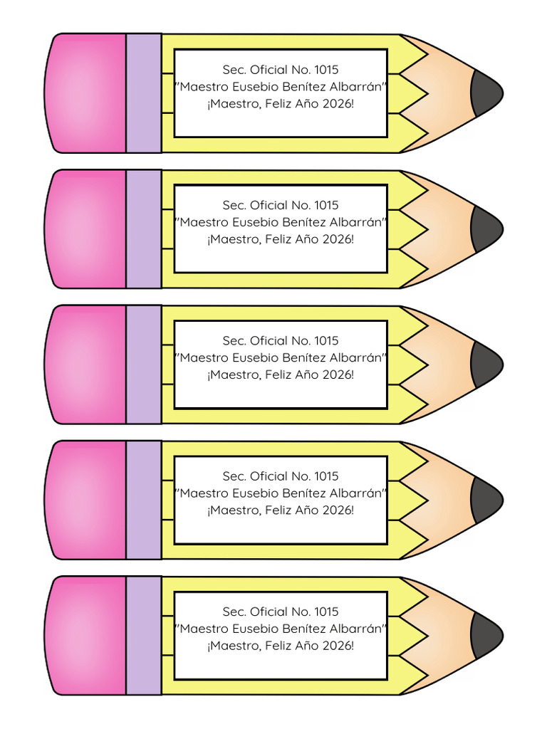 Student Name Labels in Pink Yellow Pencil Illustrative Style - 20260107 ...