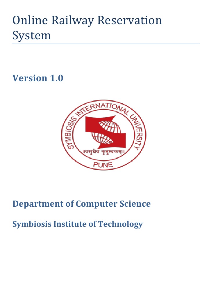 Online Railway Reservation System - Documentation PDF | PDF | Software ...