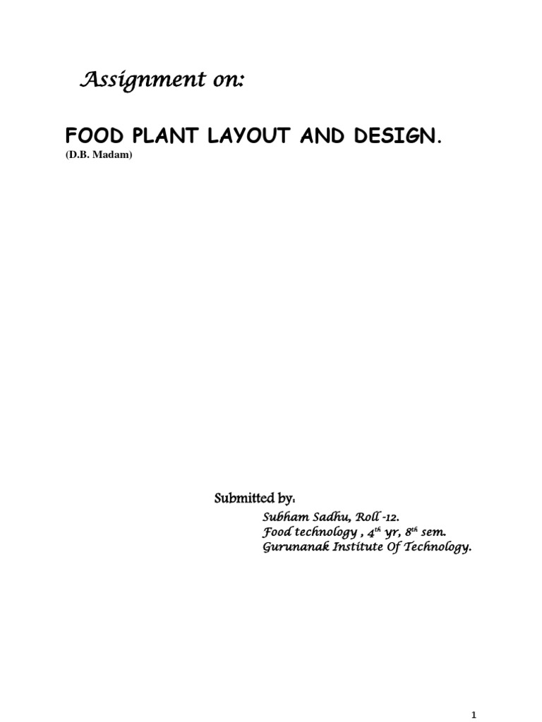 Food plant layout and design assignment | PDF | Ventilation ...